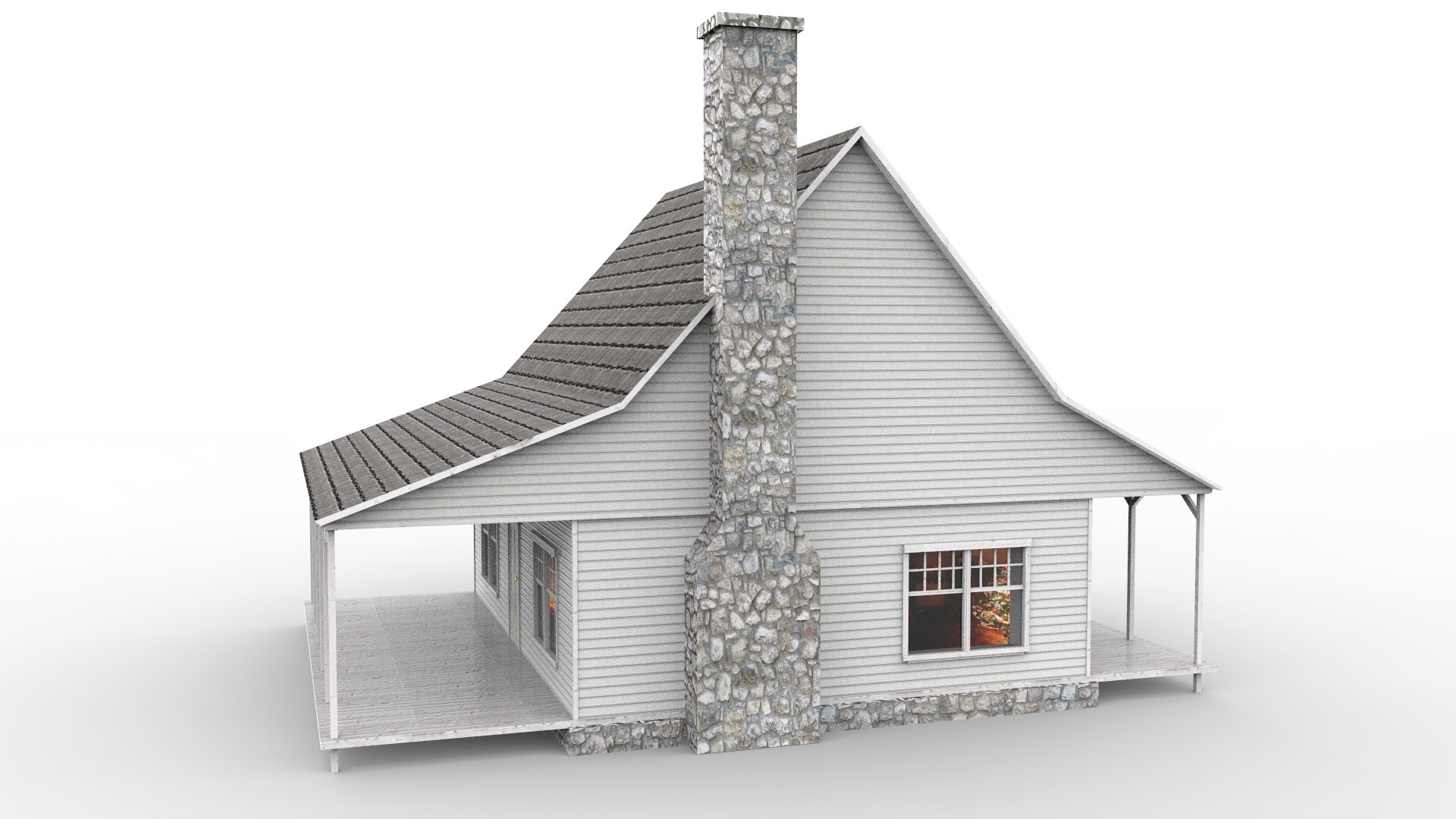 3d american house model