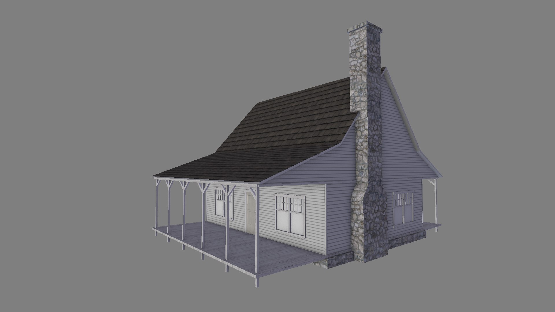 3d american house model