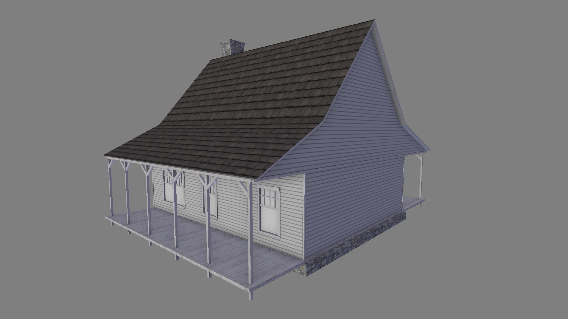 3d american house model