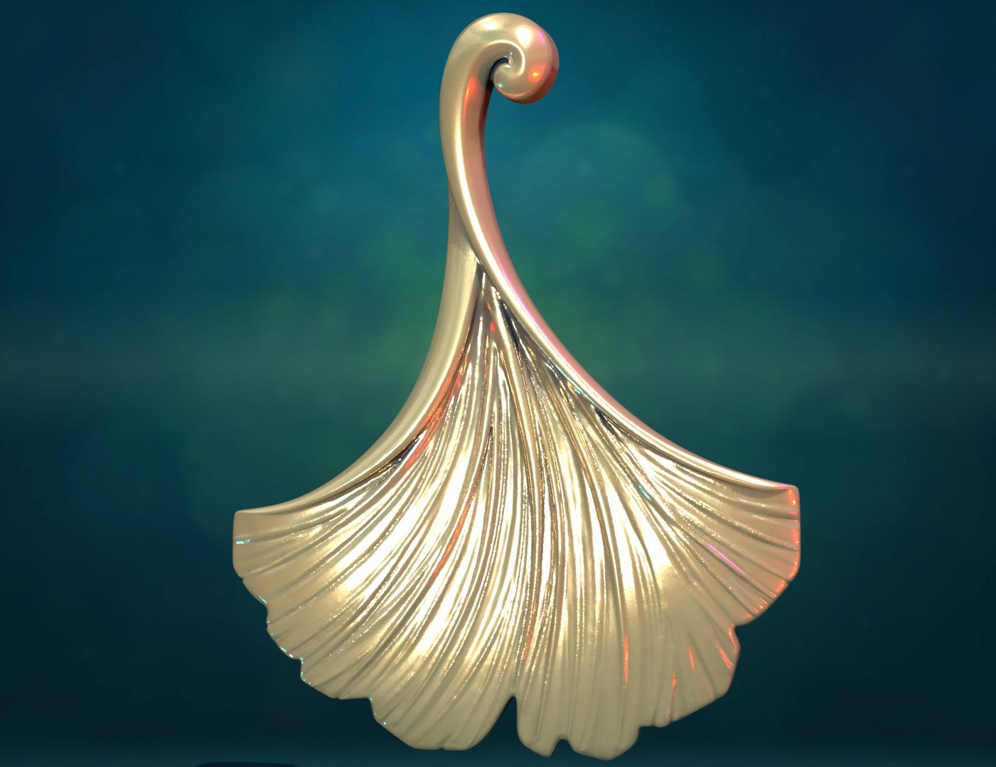 Ginkgo leaf pendant 3D model - TurboSquid 2176400