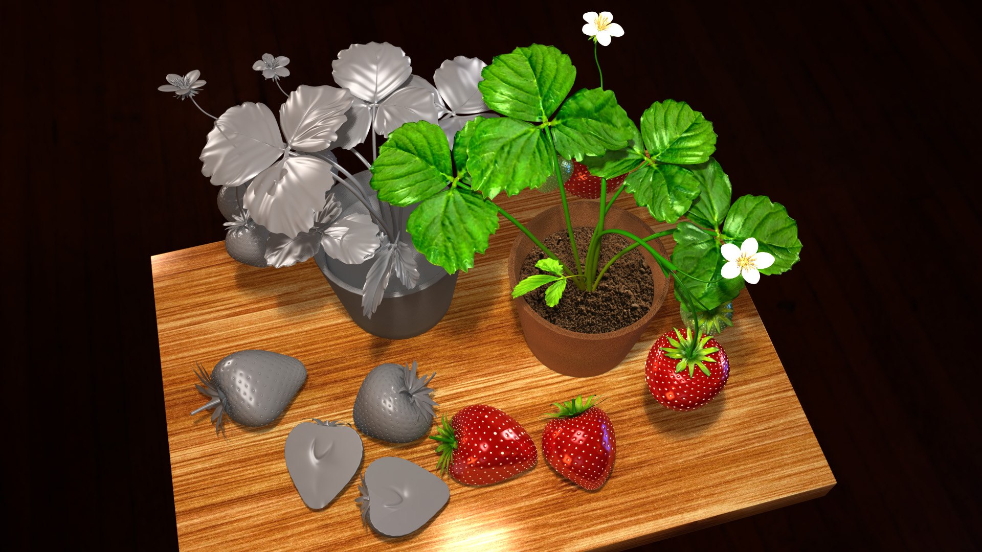 Strawberry Plants 3D Model - TurboSquid 1156468