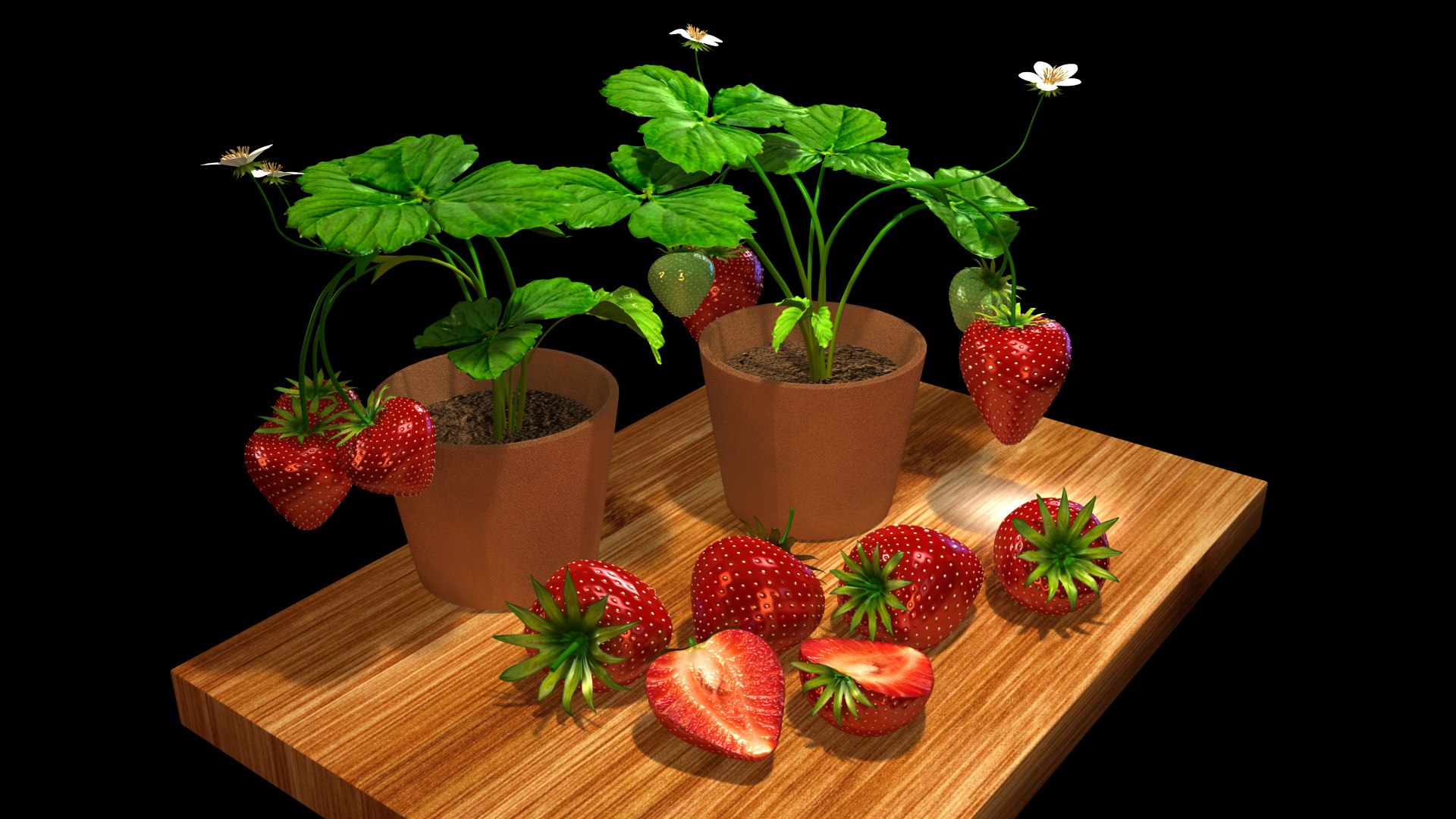 Strawberry Plants 3D Model - TurboSquid 1156468