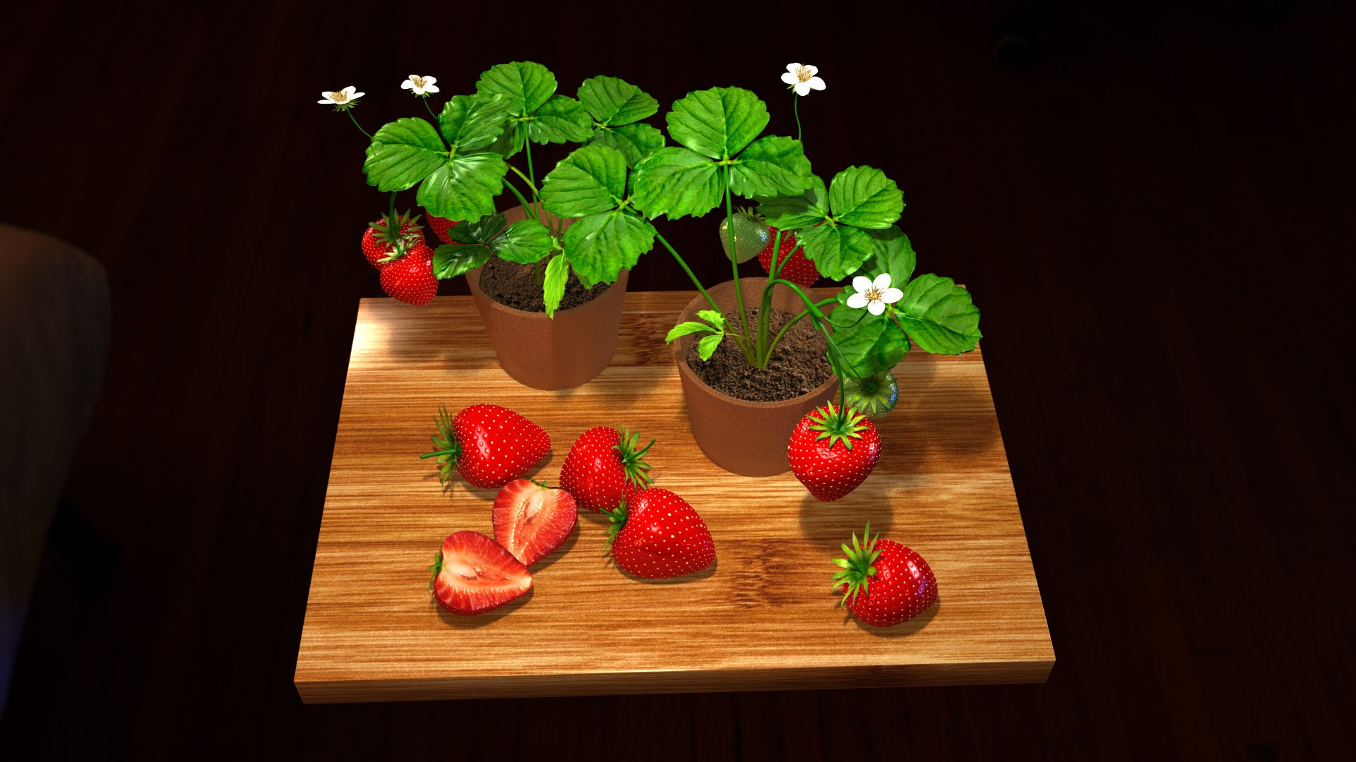 Strawberry Plants 3D Model - TurboSquid 1156468