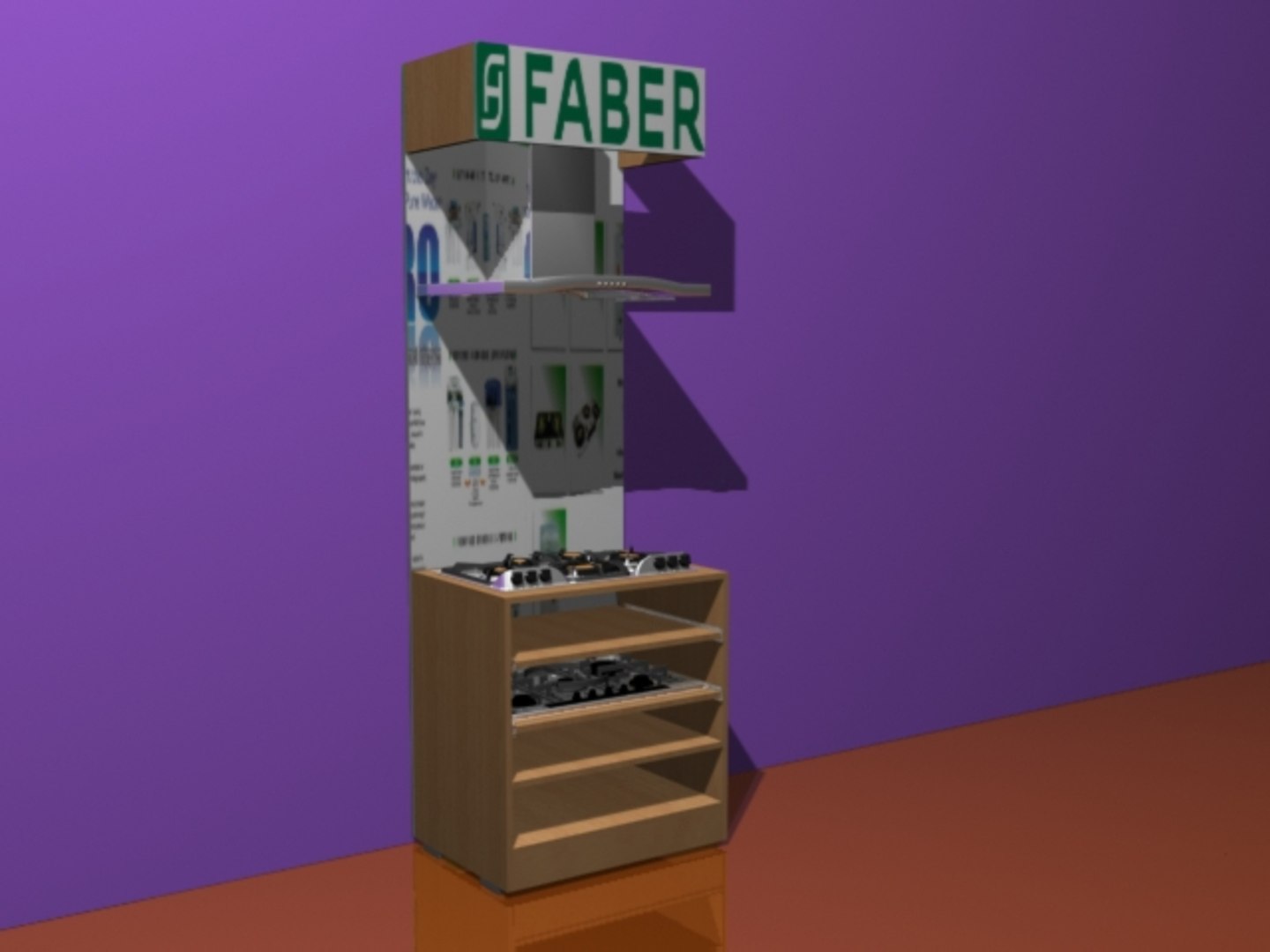 3d Chimney Hob Display Stand