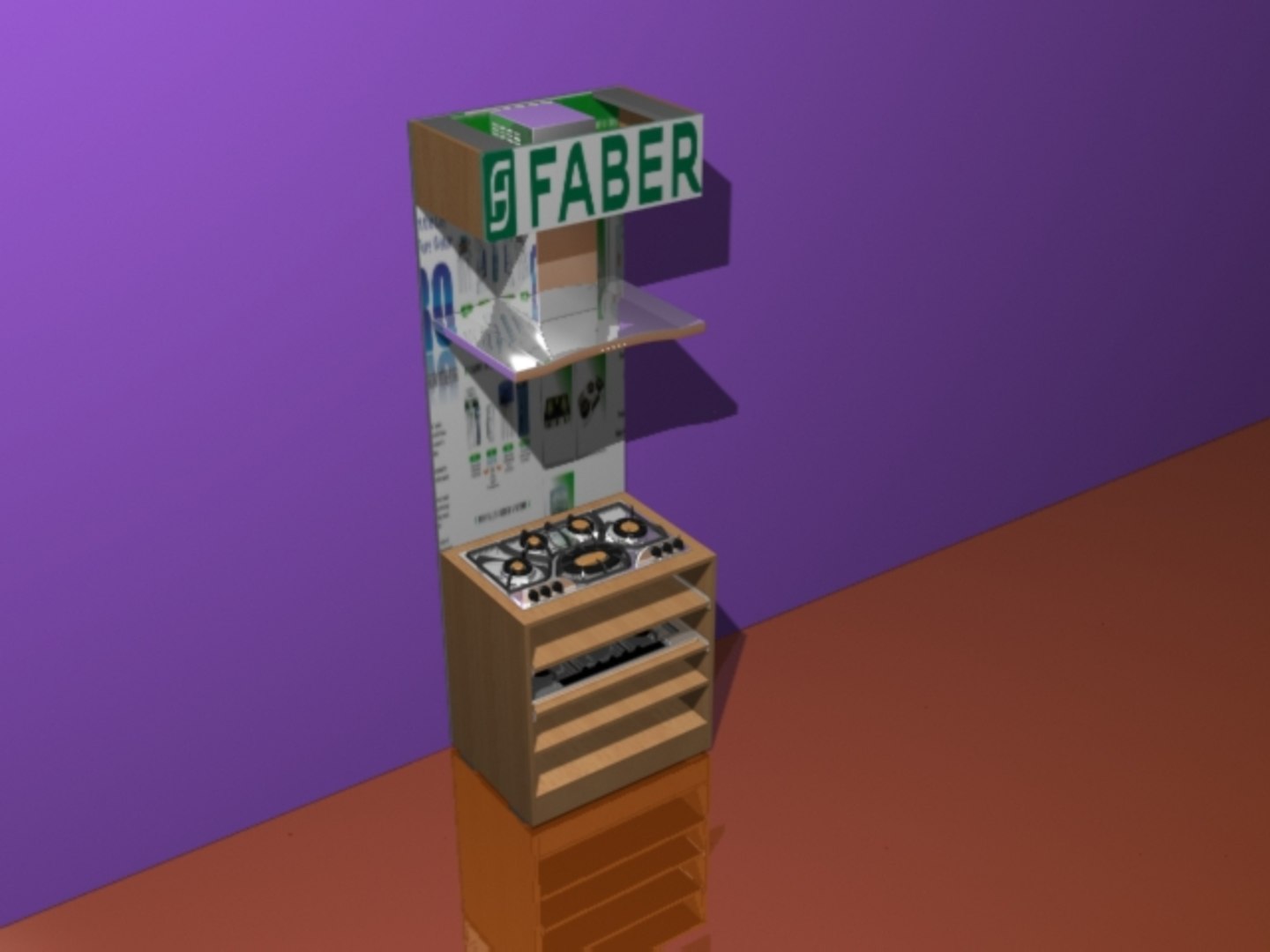 3d Chimney Hob Display Stand