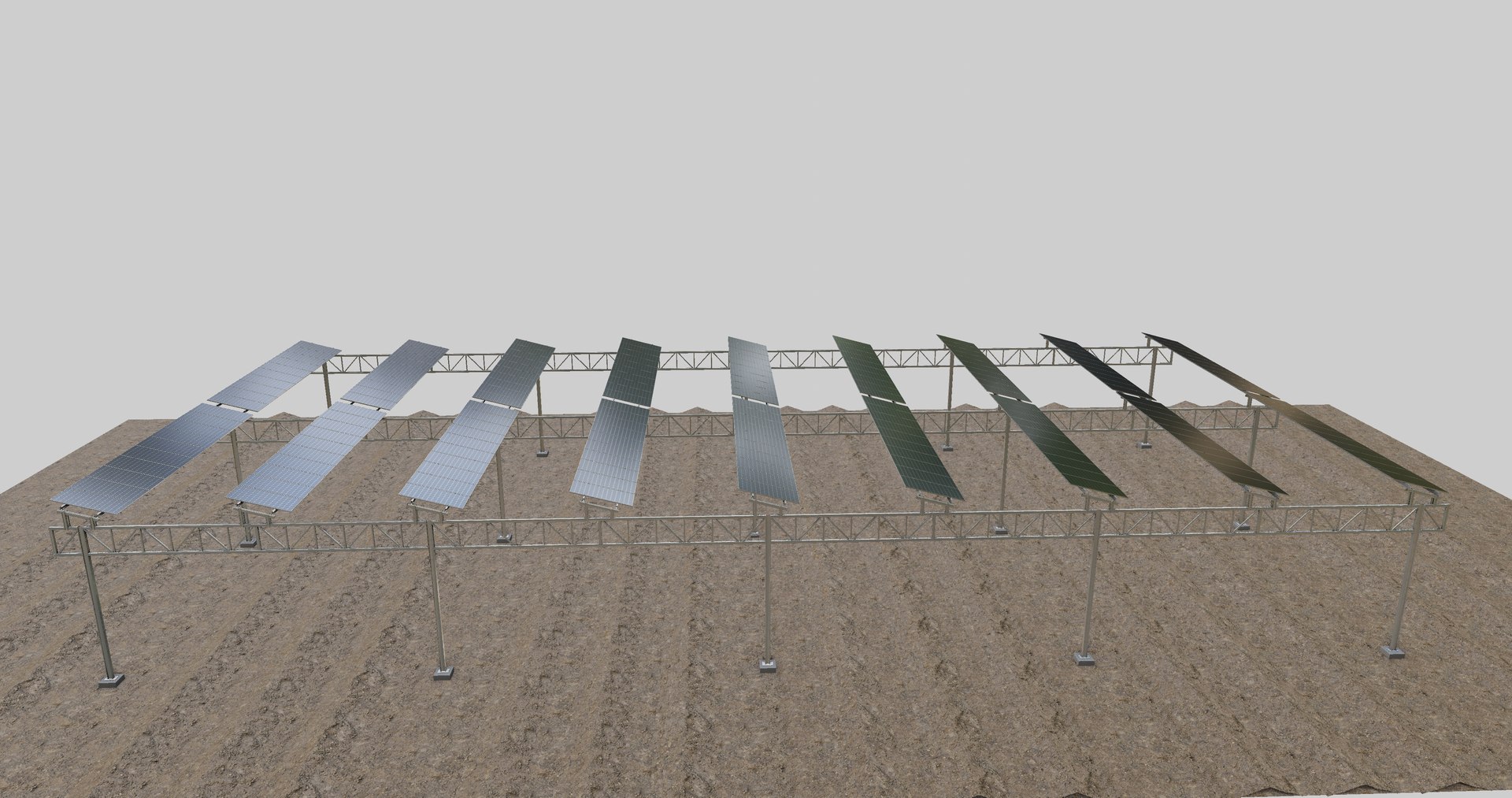 Solar Steel Construction For Farms Type-1 3D Model - TurboSquid 2148301