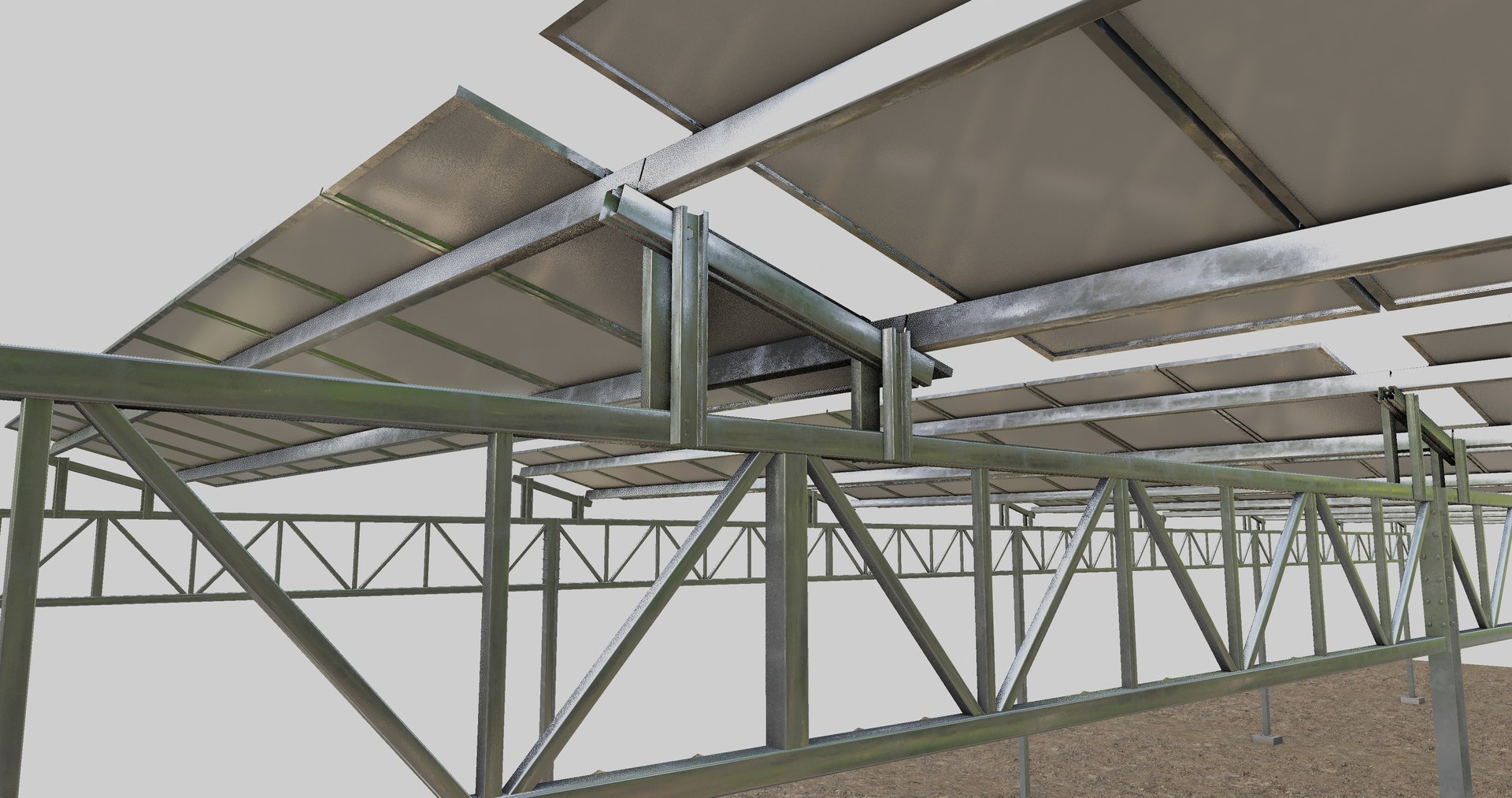 Solar Steel Construction For Farms Type-1 3D Model - TurboSquid 2148301
