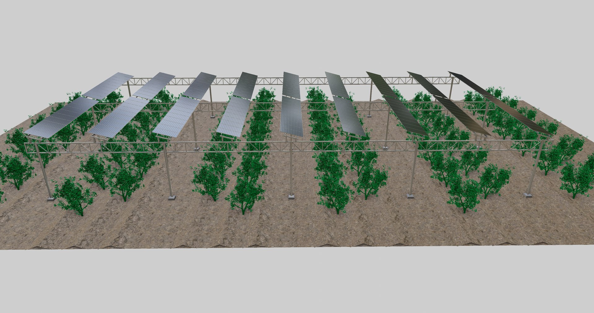 Solar Steel Construction For Farms Type-1 3D Model - TurboSquid 2148301
