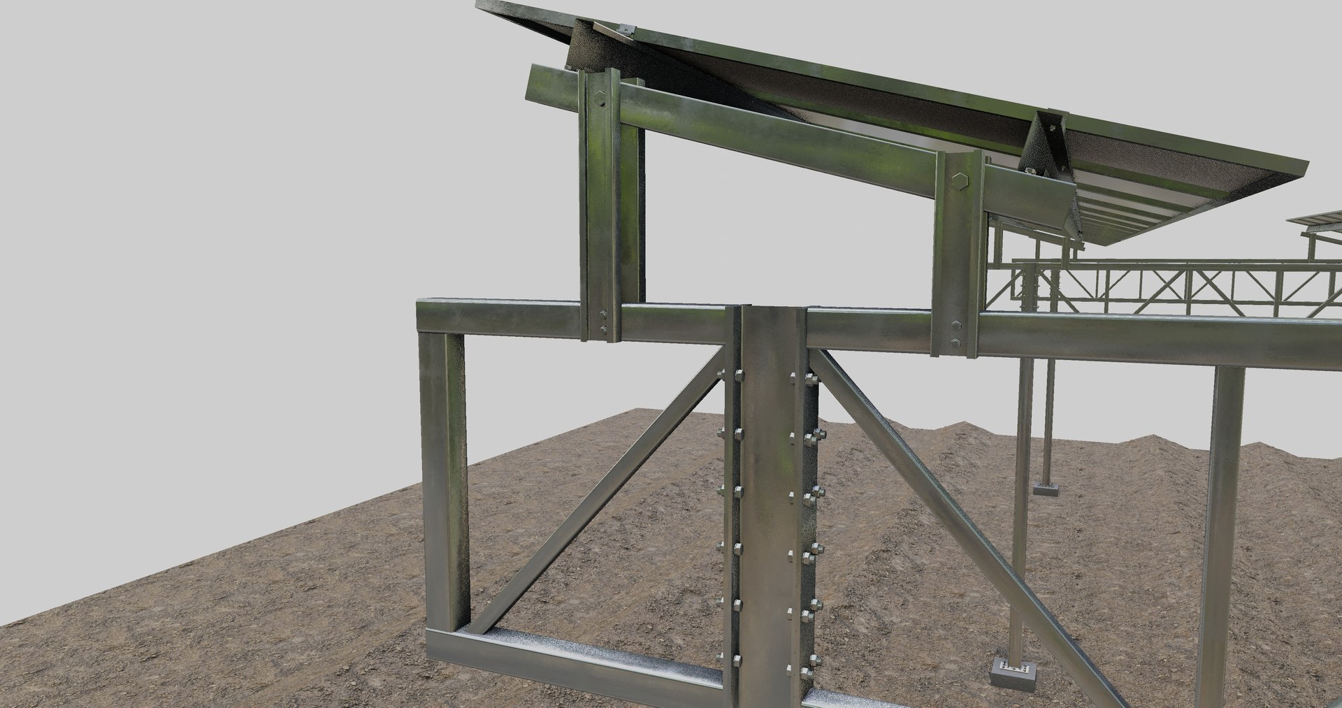 Solar Steel Construction For Farms Type-1 3D Model - TurboSquid 2148301