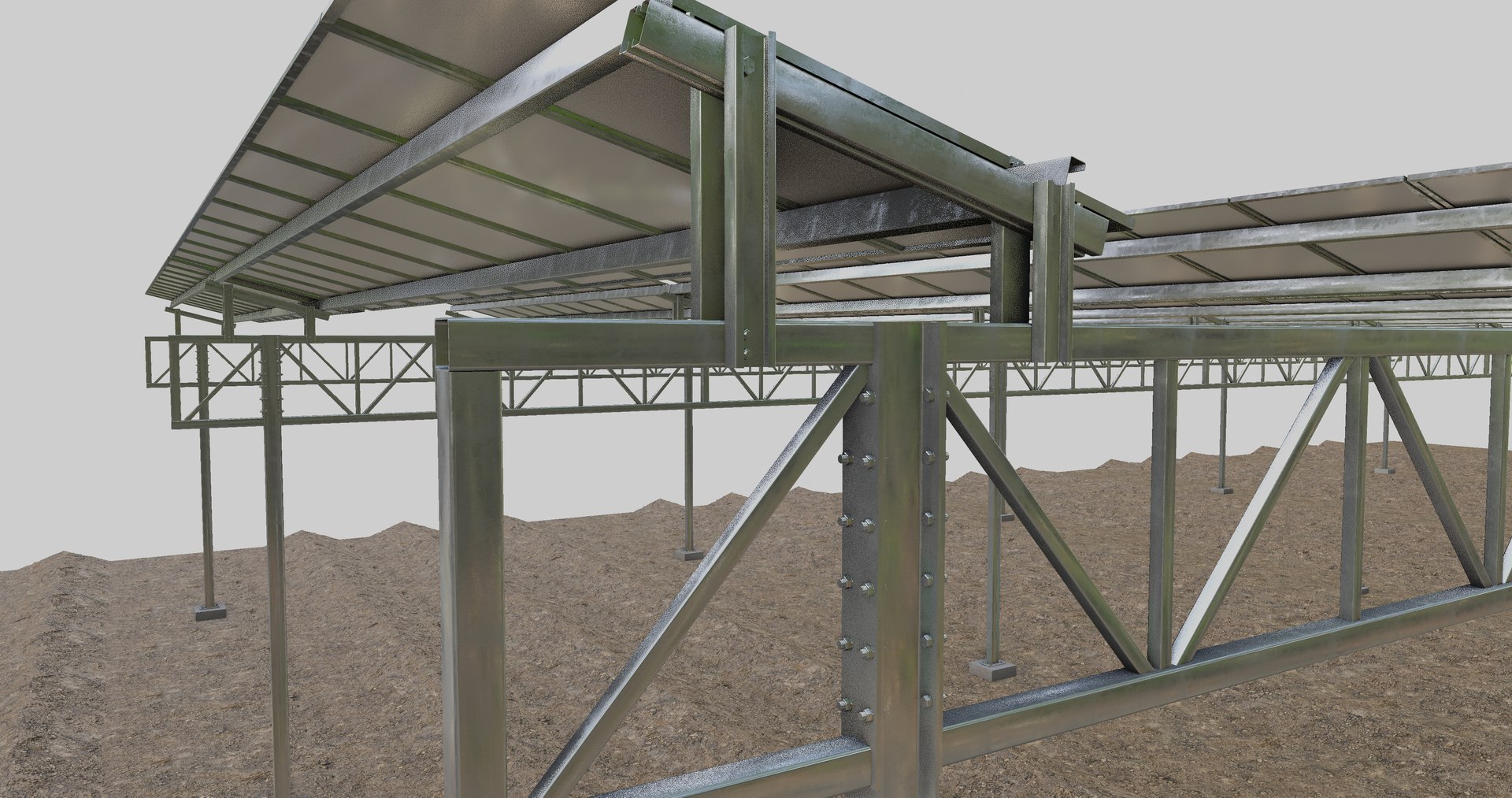 Solar Steel Construction For Farms Type-1 3D Model - TurboSquid 2148301
