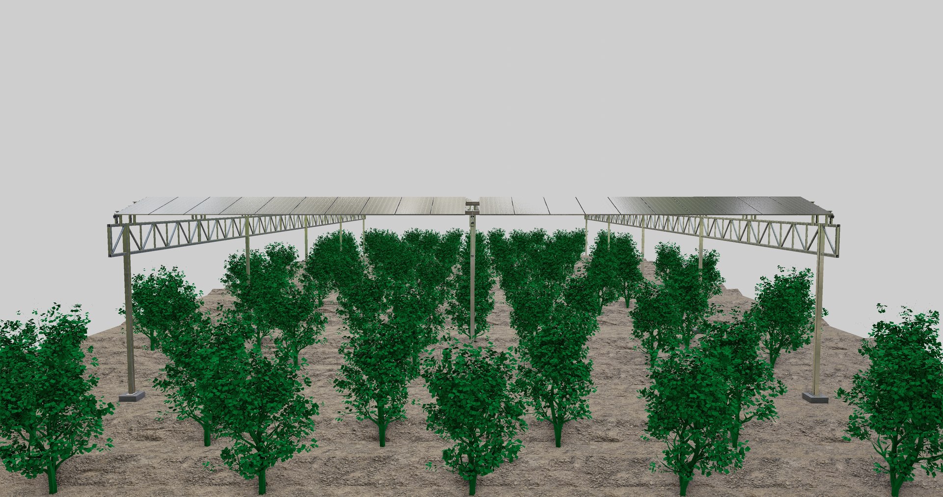 Solar Steel Construction For Farms Type-1 3D Model - TurboSquid 2148301