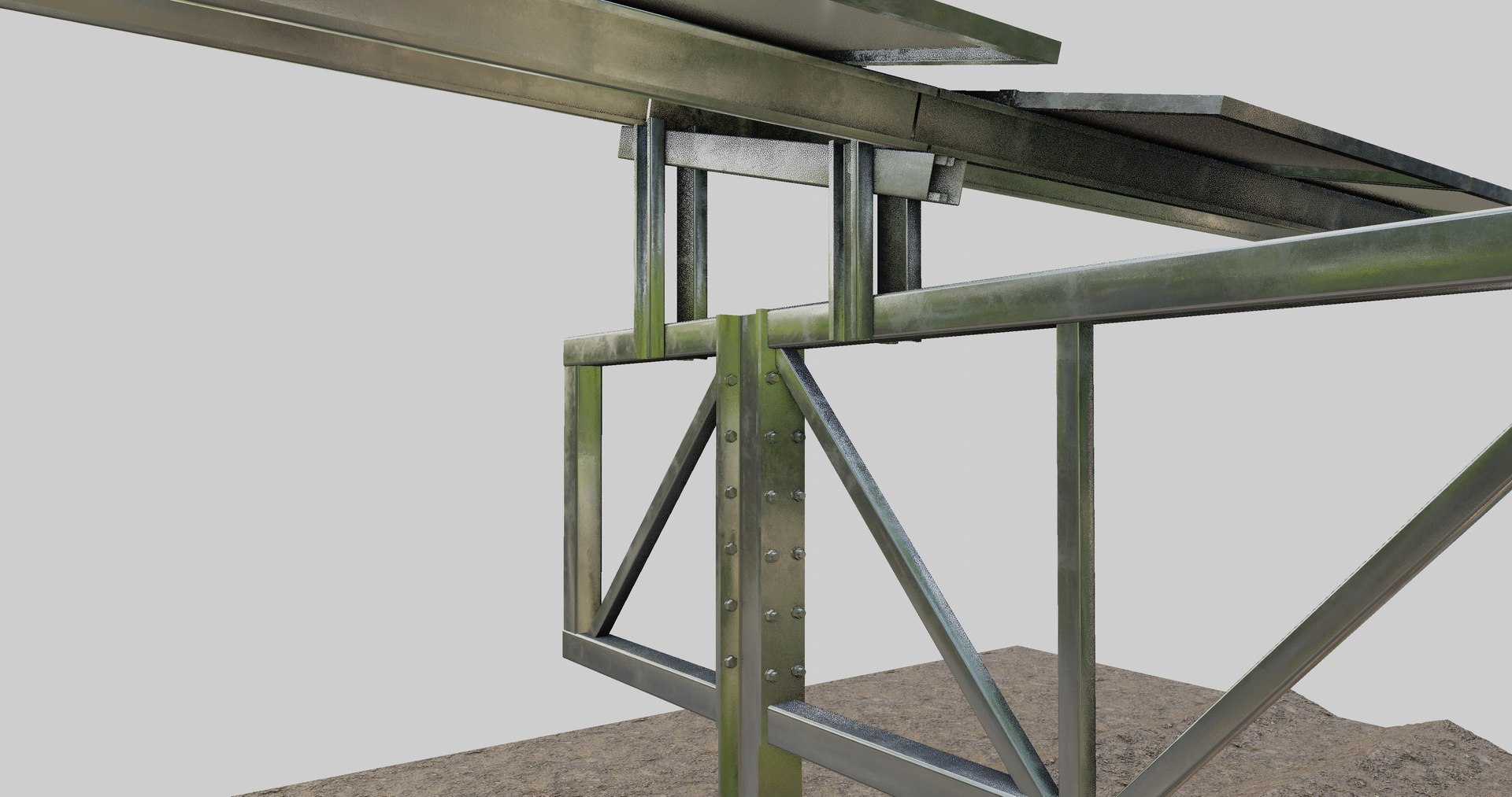 Solar Steel Construction For Farms Type-1 3D Model - TurboSquid 2148301