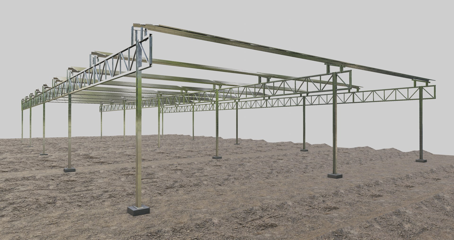 Solar Steel Construction For Farms Type-1 3D Model - TurboSquid 2148301