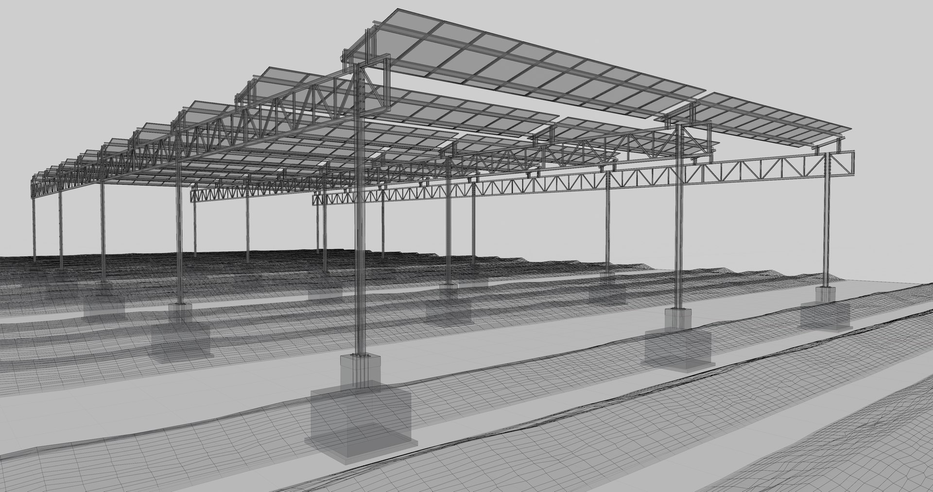 Solar Steel Construction For Farms Type-1 3D model - TurboSquid 2148301