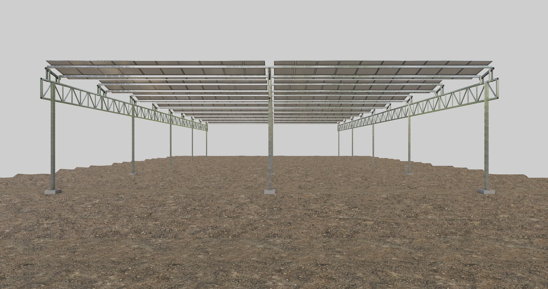 Solar Steel Construction For Farms Type-1 3D Model - TurboSquid 2148301