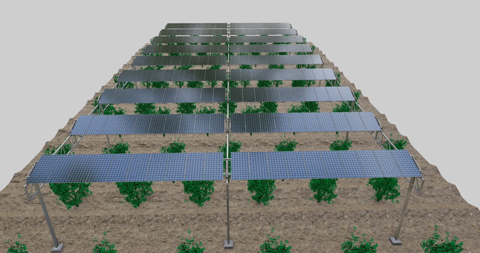 Solar Steel Construction For Farms Type-1 3D Model - TurboSquid 2148301