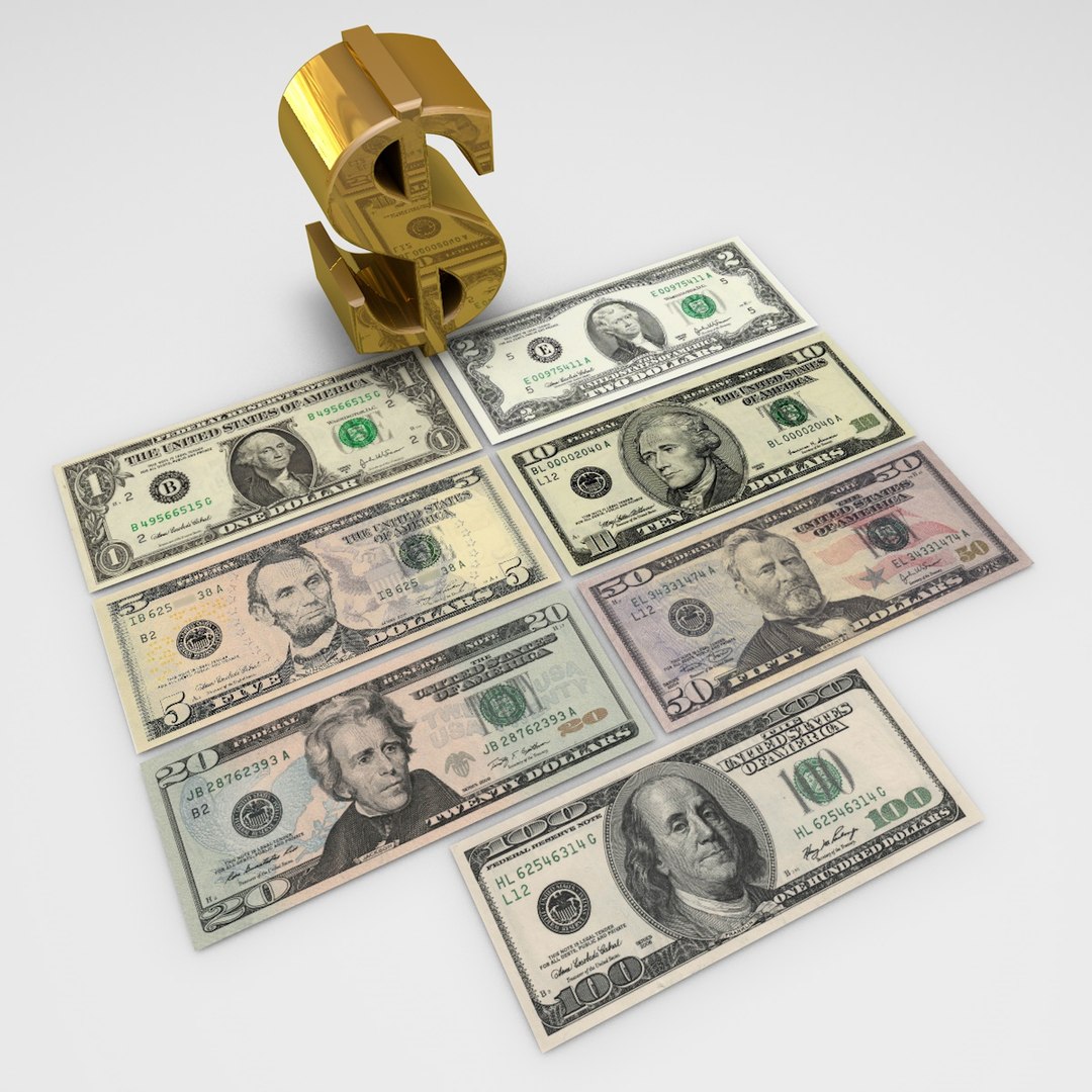 us-dollar banknotes dollar 3d model