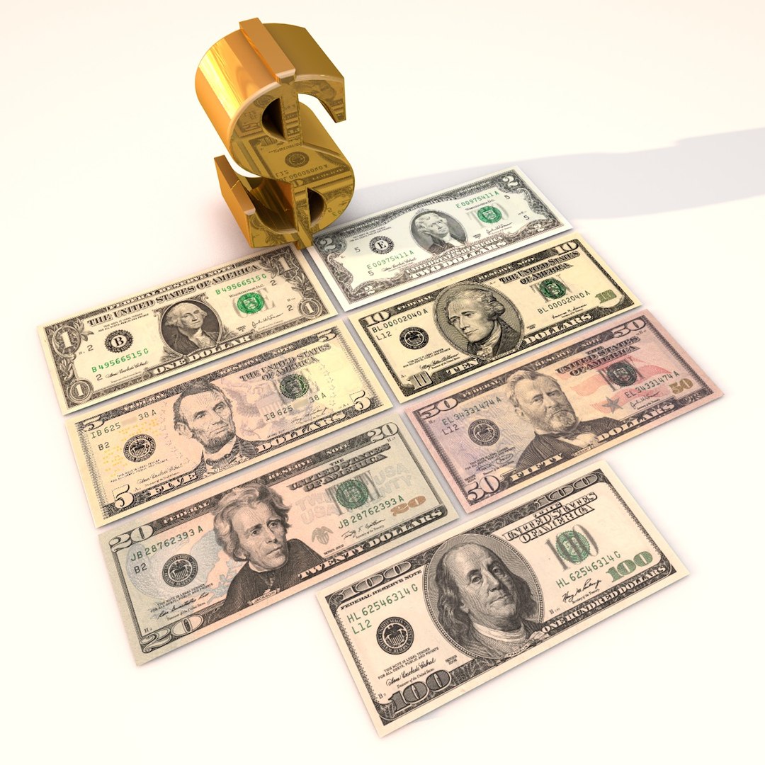 us-dollar banknotes dollar 3d model