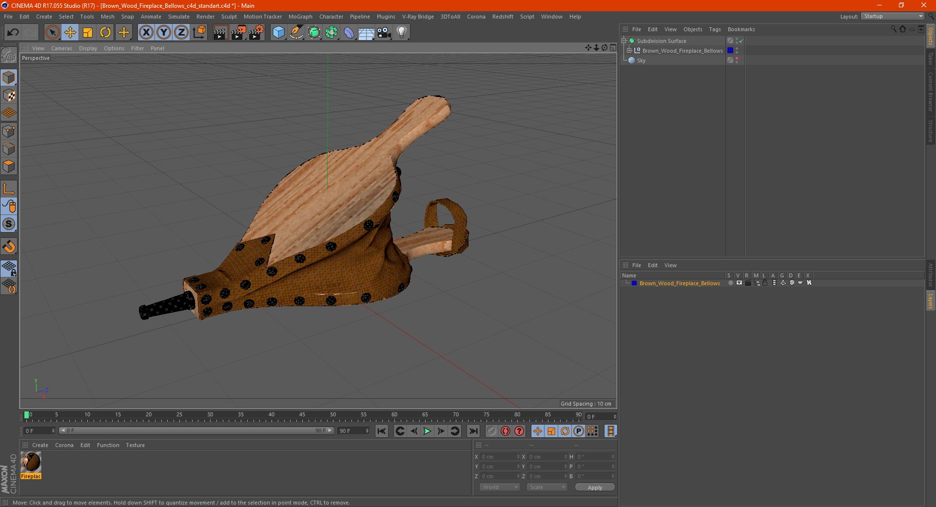 Brown Wood Fireplace Bellows 3D model - TurboSquid 1831197