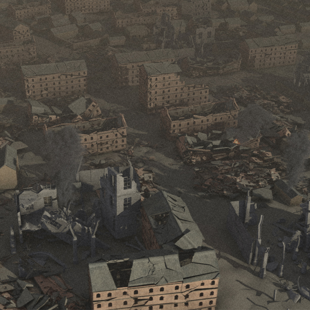 Battlefield opuszczone miasto ruiny bitwy ii wojny światowej Model 3D ...