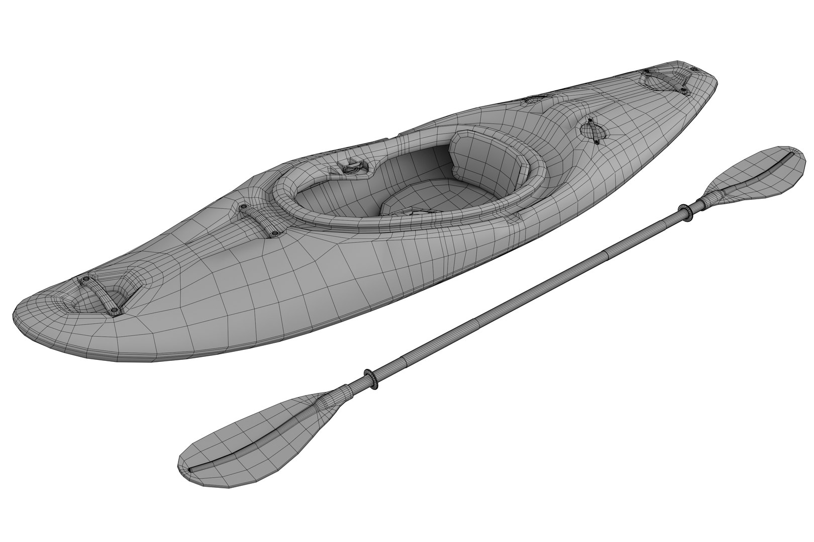 Kayak With Paddle 3D Model - TurboSquid 2206544