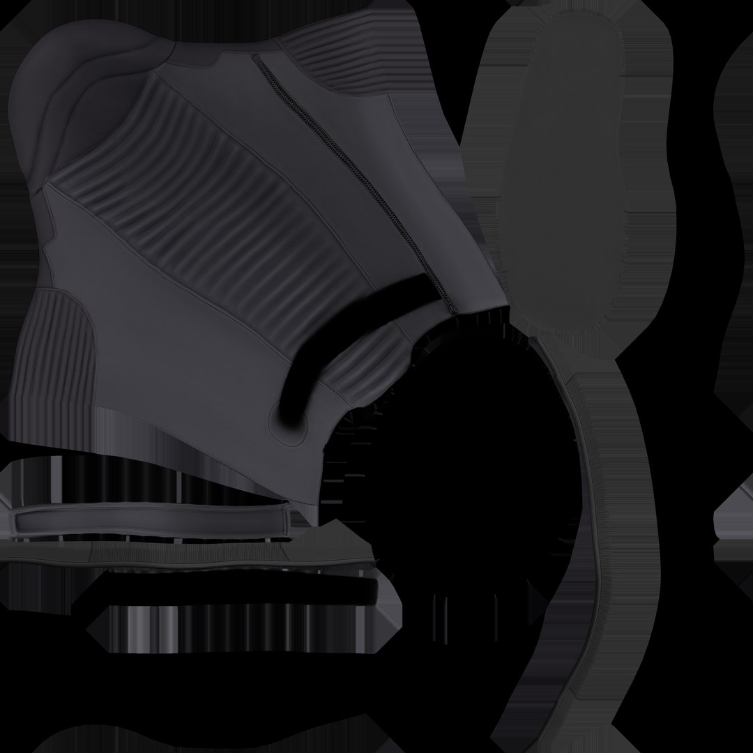 Neoprene High Neck Side Zipped Flat Boots 3D - TurboSquid 2074043