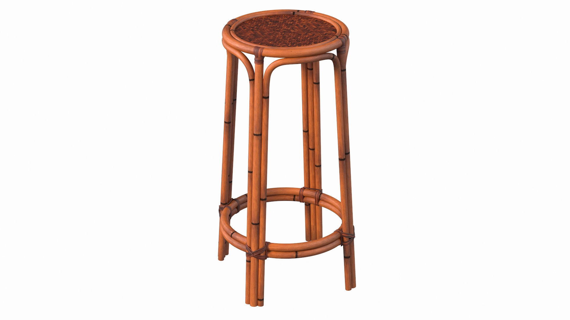 Rattan Backless Counter Stool 3D Model - TurboSquid 1723457