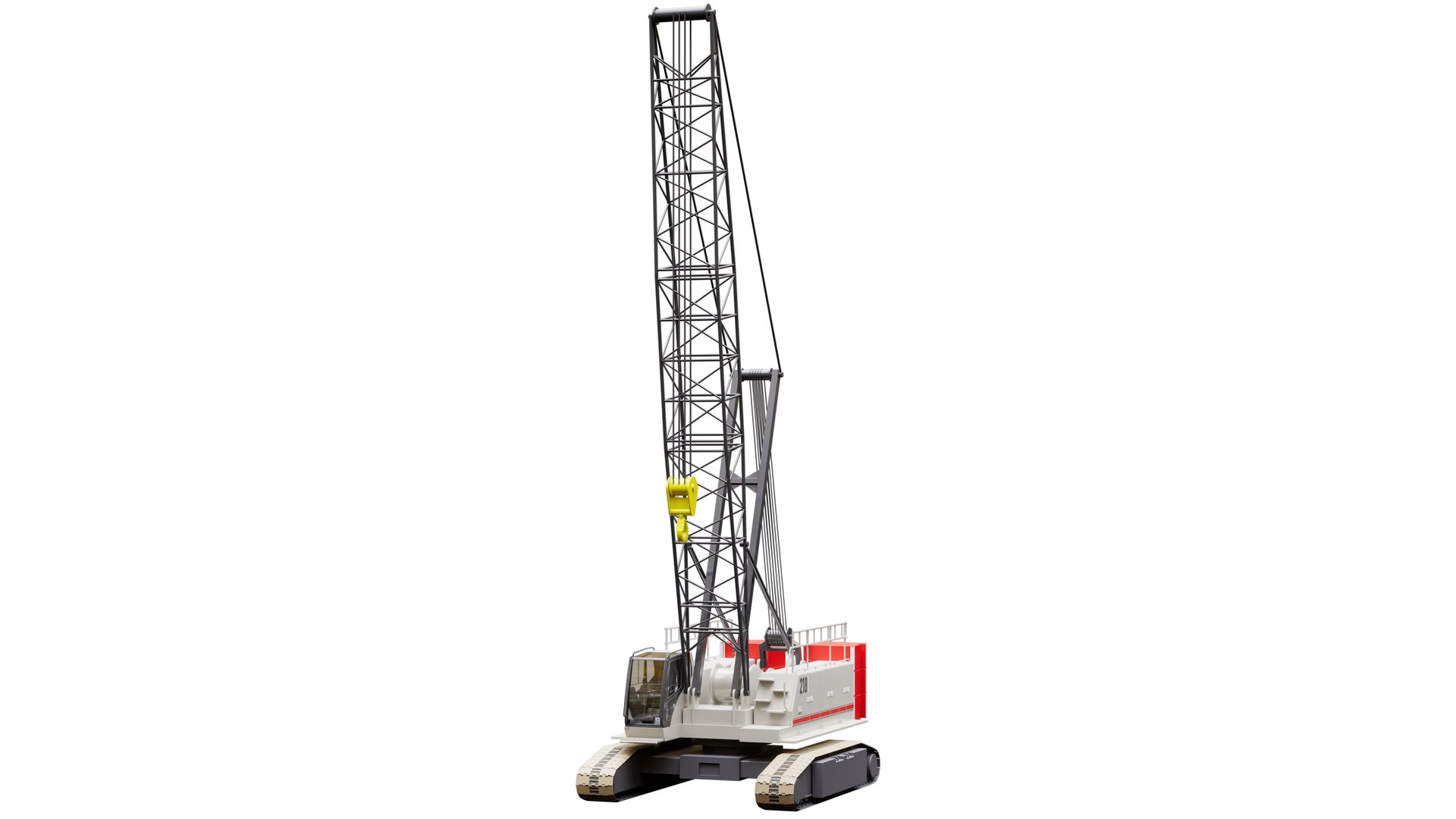 3D Link-Belt 218 HSL 110-Ton Lattice Boom Crawler Crane model ...