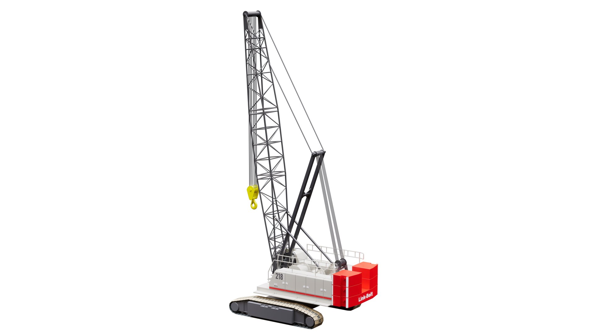 3D Link-Belt 218 HSL 110-Ton Lattice Boom Crawler Crane model ...