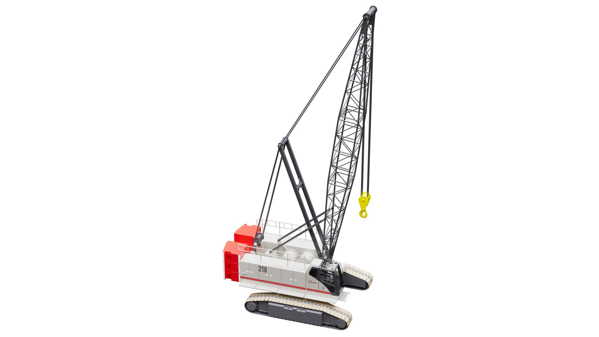 3D Link-Belt 218 HSL 110-Ton Lattice Boom Crawler Crane model ...