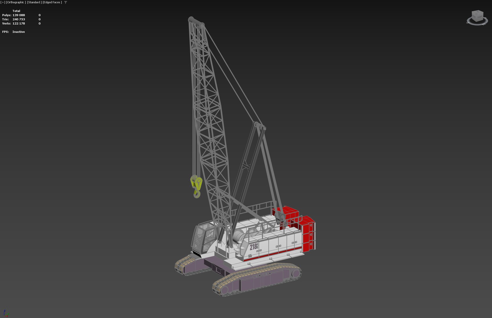 3D Link-Belt 218 HSL 110-Ton Lattice Boom Crawler Crane model ...