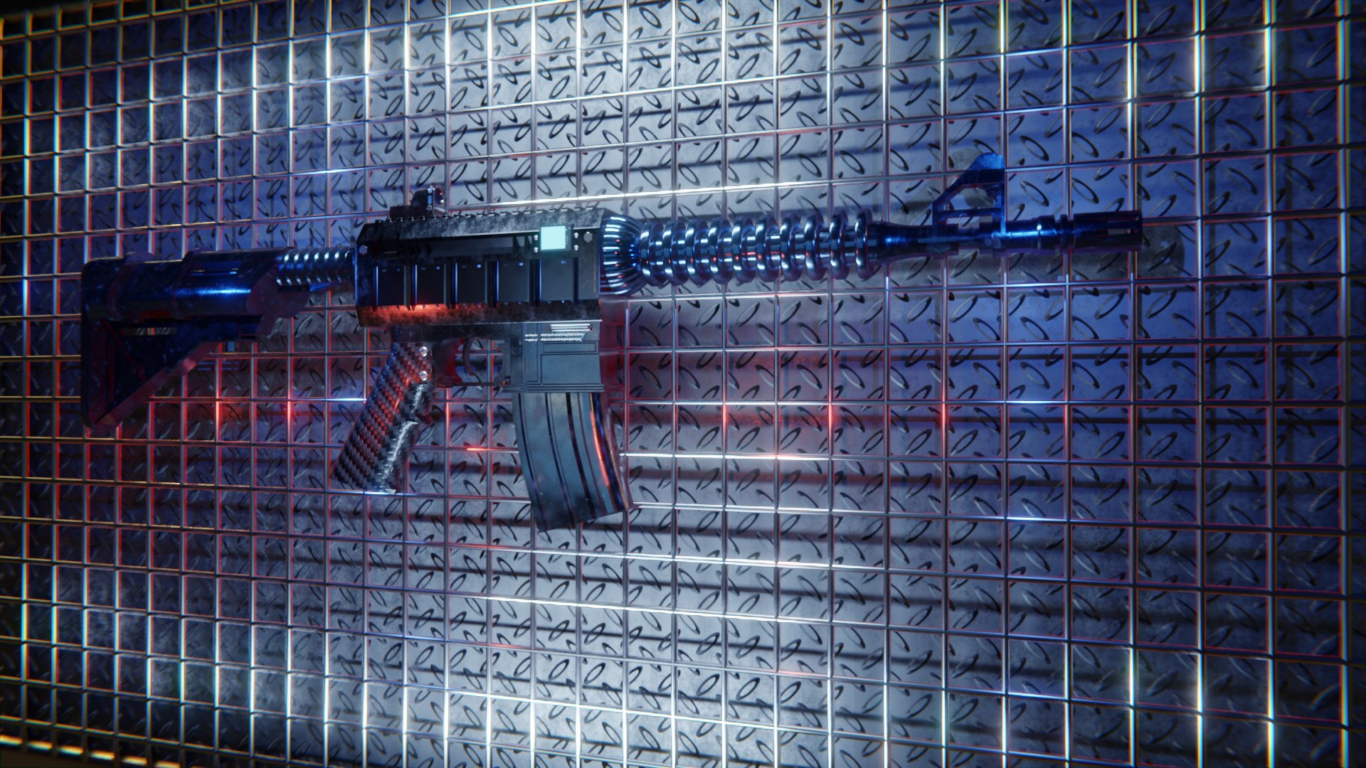 3D Model Futuristic M4 With Wire Display Background - TurboSquid 2082977