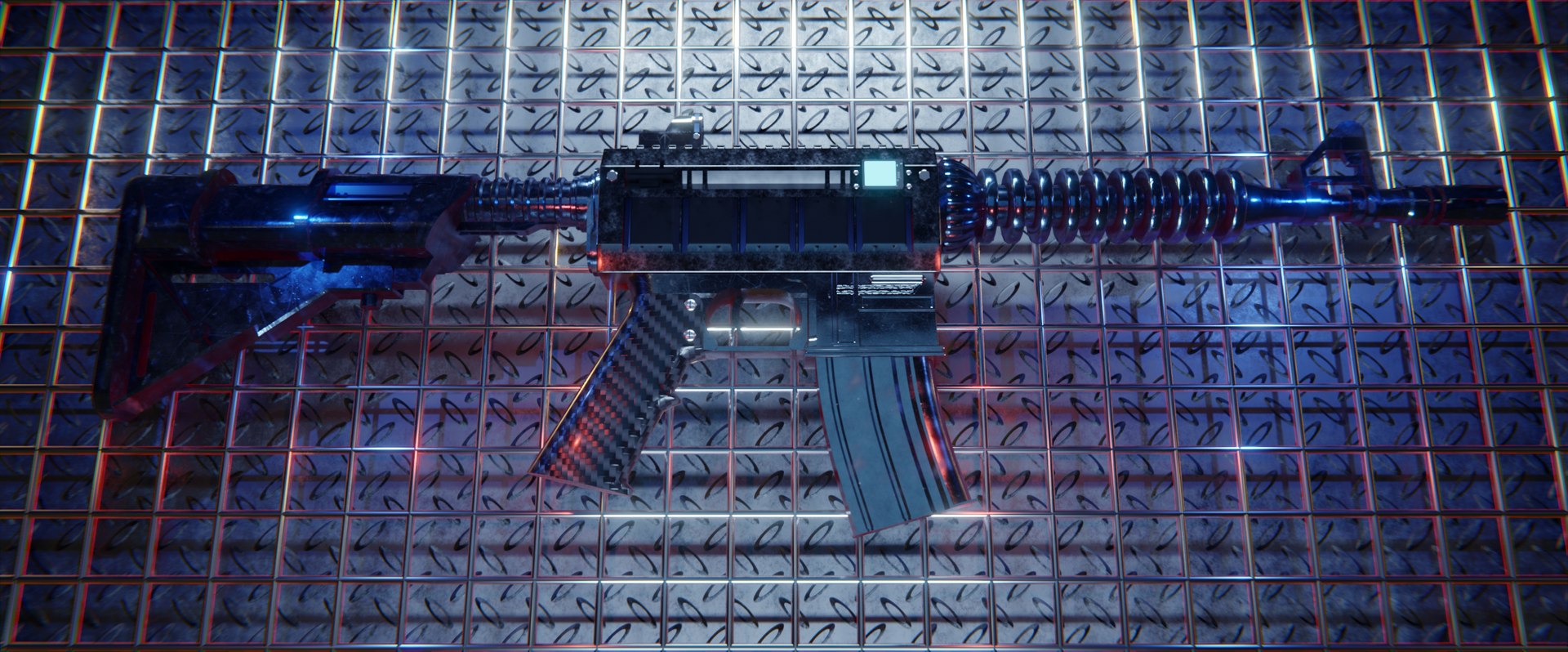 3D Model Futuristic M4 With Wire Display Background - TurboSquid 2082977