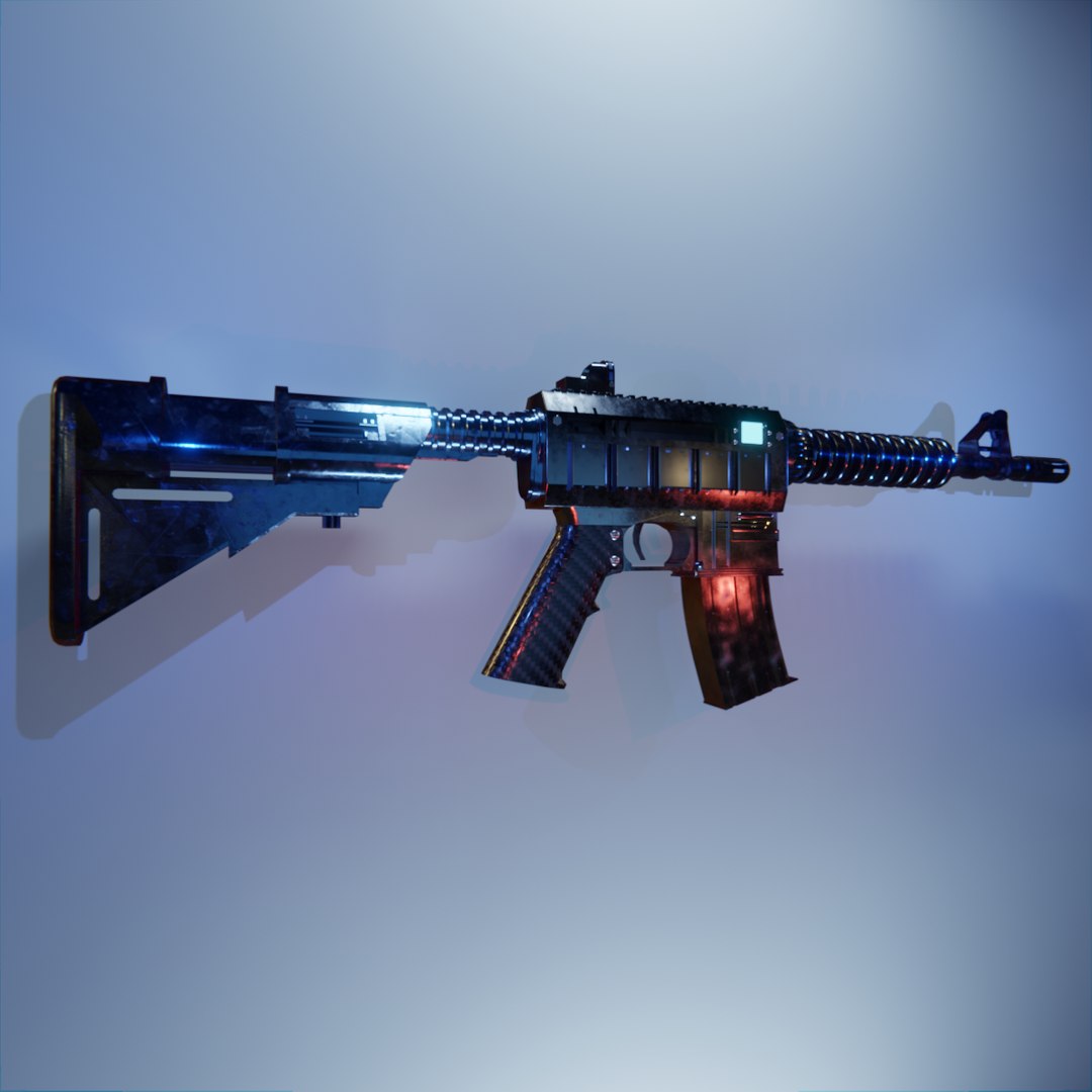 3D Model Futuristic M4 With Wire Display Background - TurboSquid 2082977