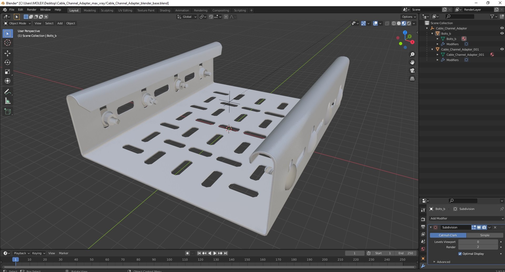 3D Model Cable Channel Adapter - TurboSquid 2165517