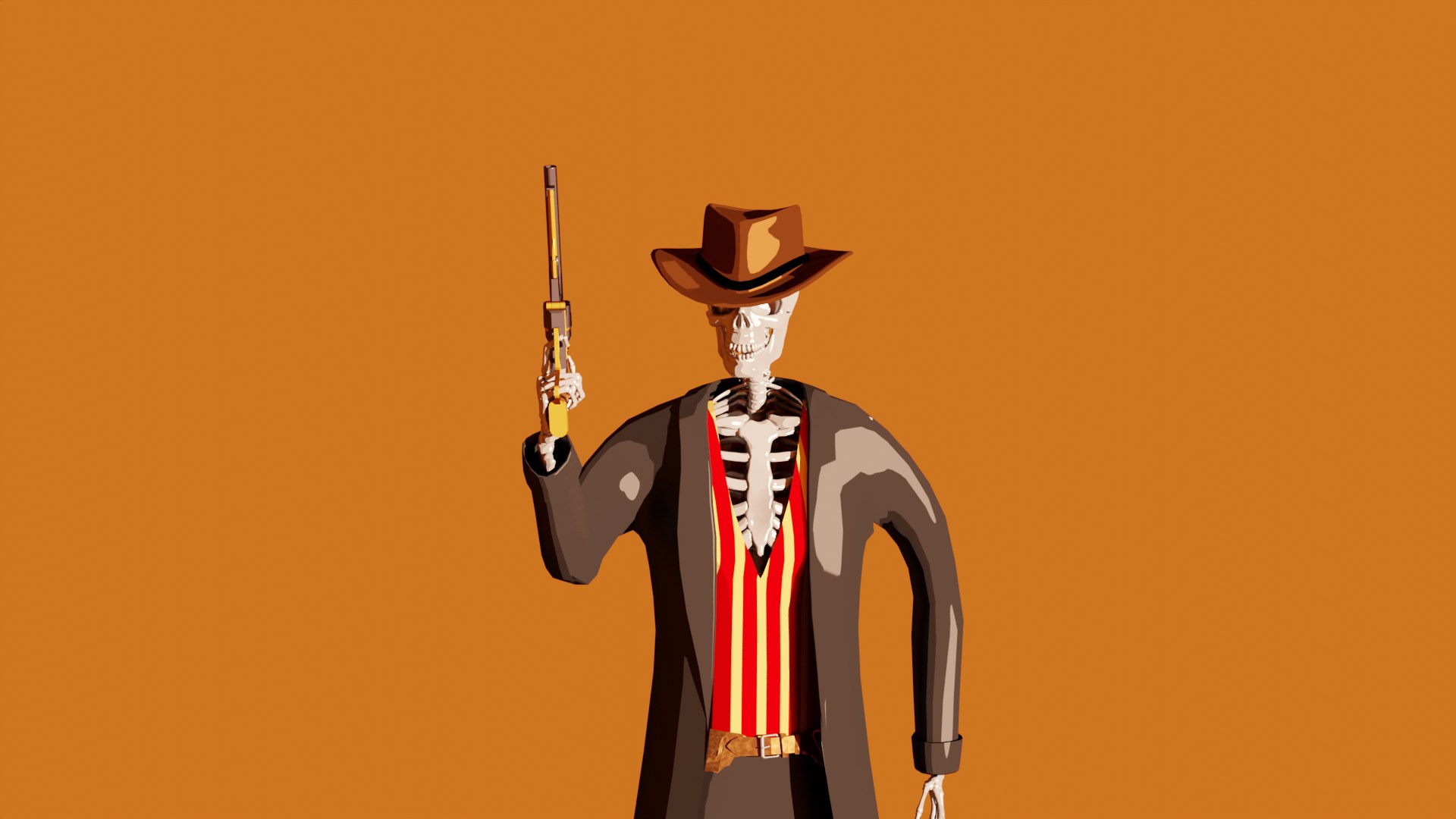 3D Model Stylized Gunslinger Character And Stylized Gun Fully Rigged ...