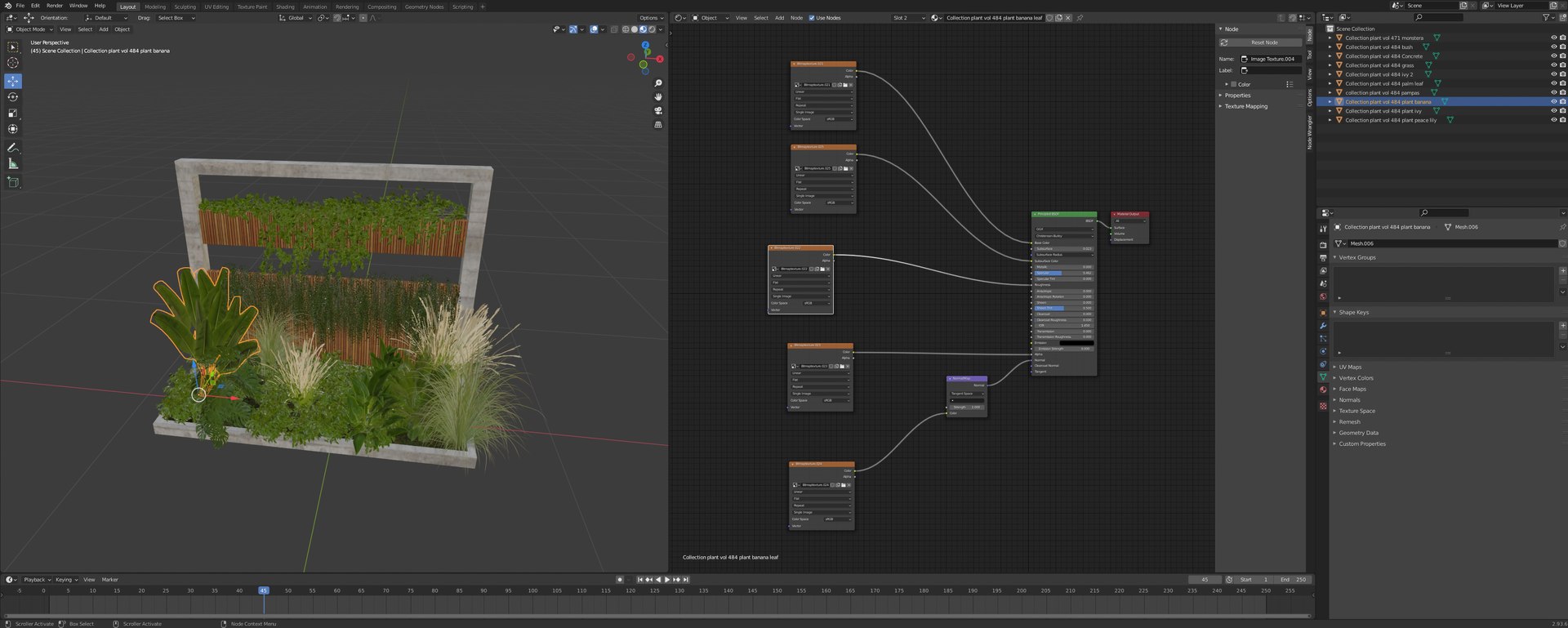 Collection plant vol 484 - garden - palm - grass - leaf - blender model ...