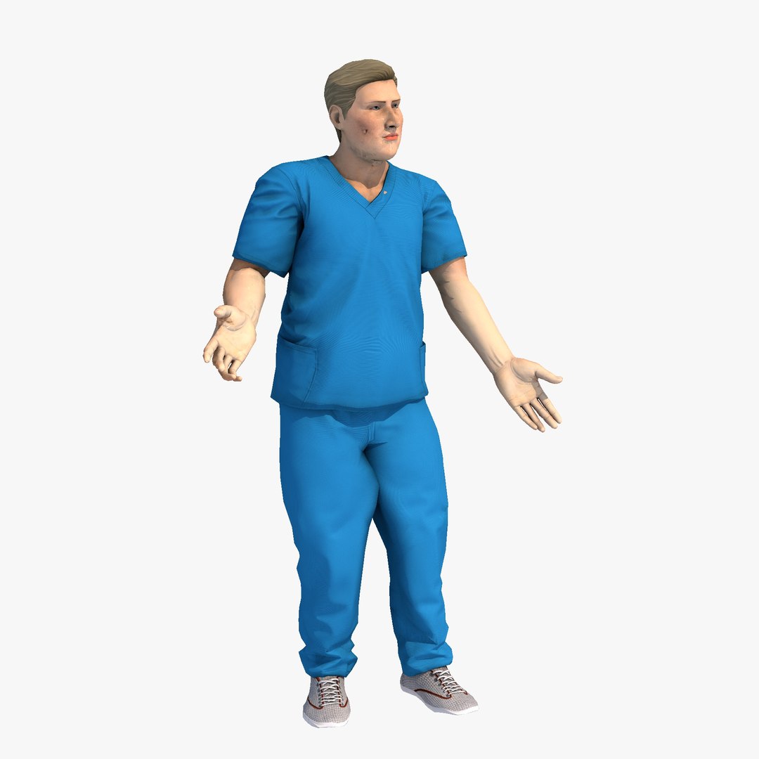 3D 3D Character Medical Assistant - Rigged - TurboSquid 1718284