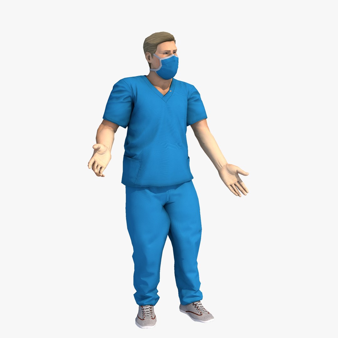 3D 3D Character Medical Assistant - Rigged - TurboSquid 1718284