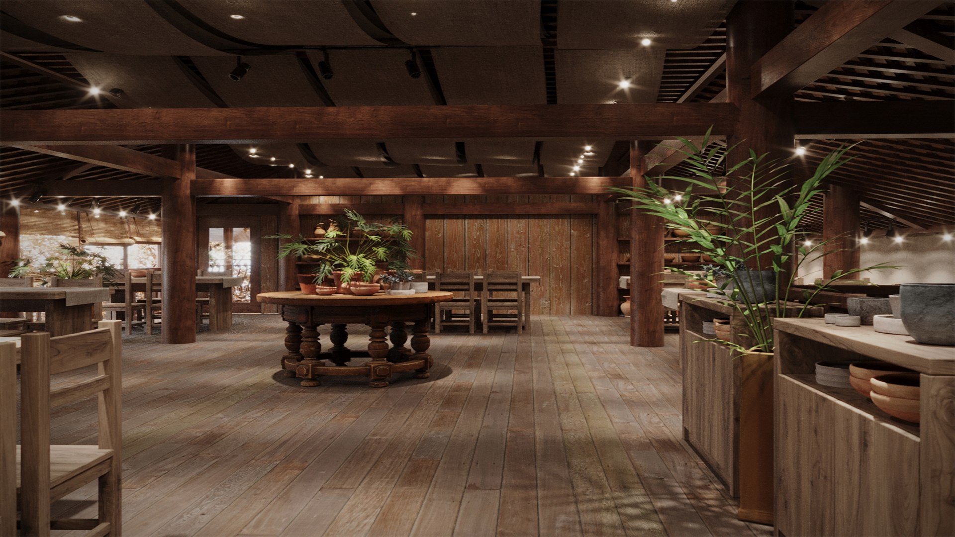 3D Vegetarian Restaurant 1st 2nd Floor - Hanh CT - MAX FBX OBJ SKP ...