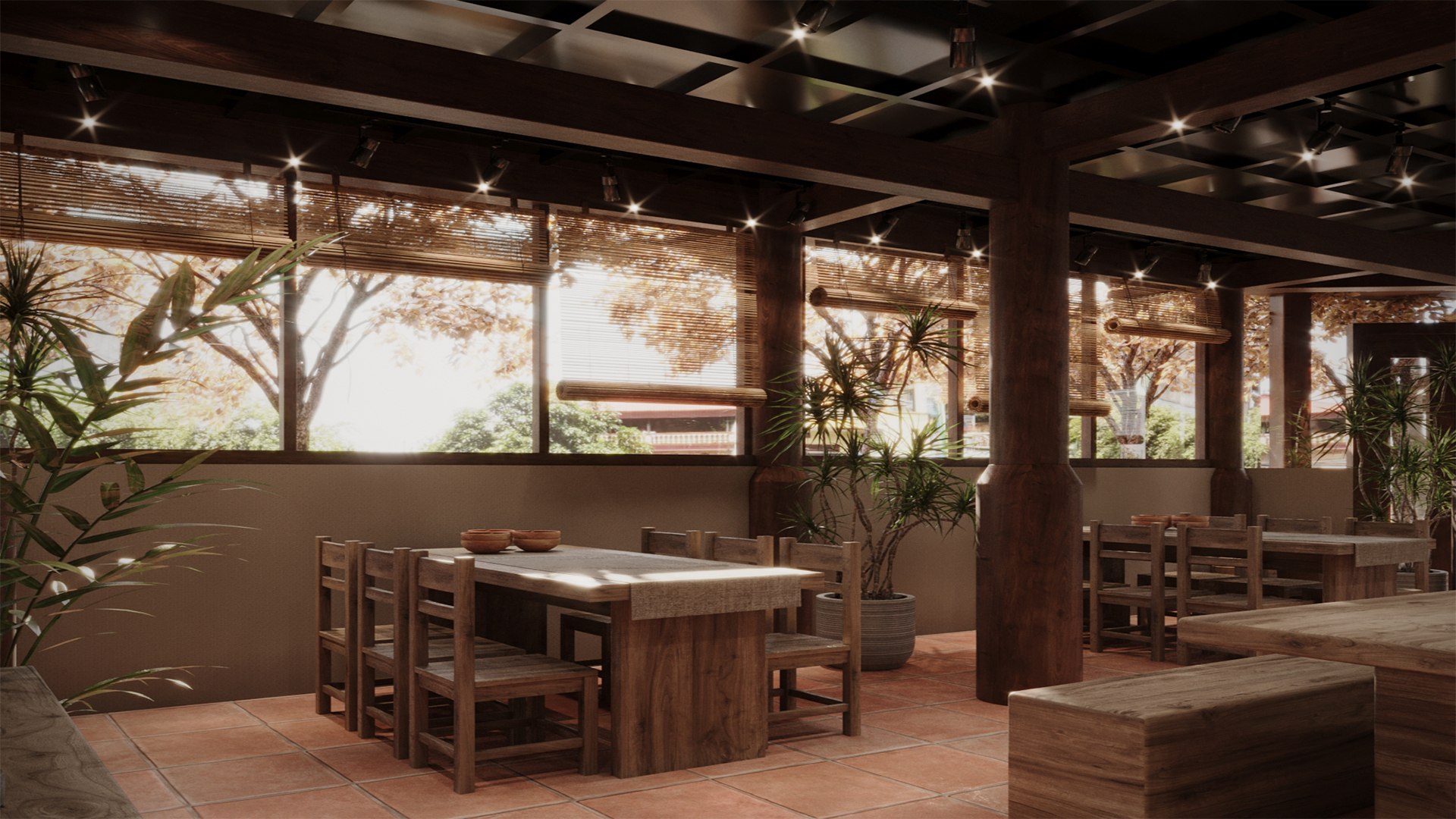 3D Vegetarian Restaurant 1st 2nd Floor - Hanh CT - MAX FBX OBJ SKP ...
