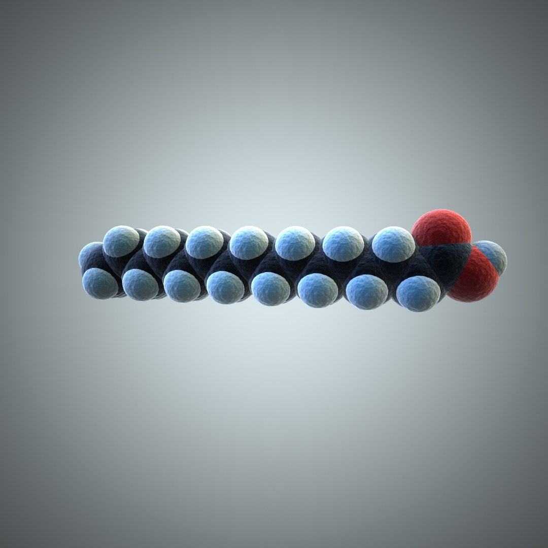 formula palmitic acid 3d model