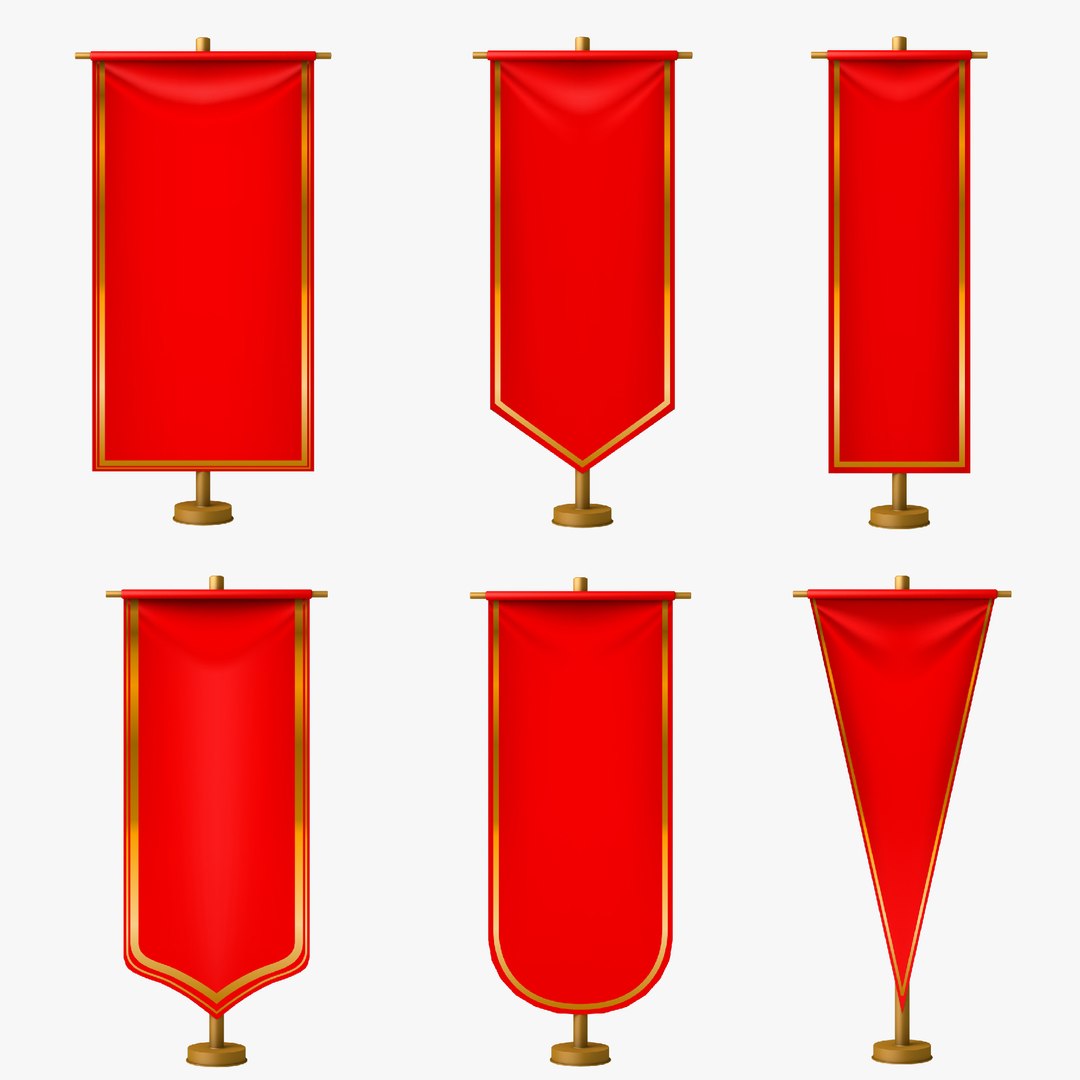 Red Royal Flag Collection 3D model - TurboSquid 1777379