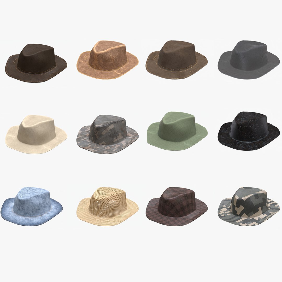 4K Cowboy Hat With 12 Colors 3D model - TurboSquid 2037003