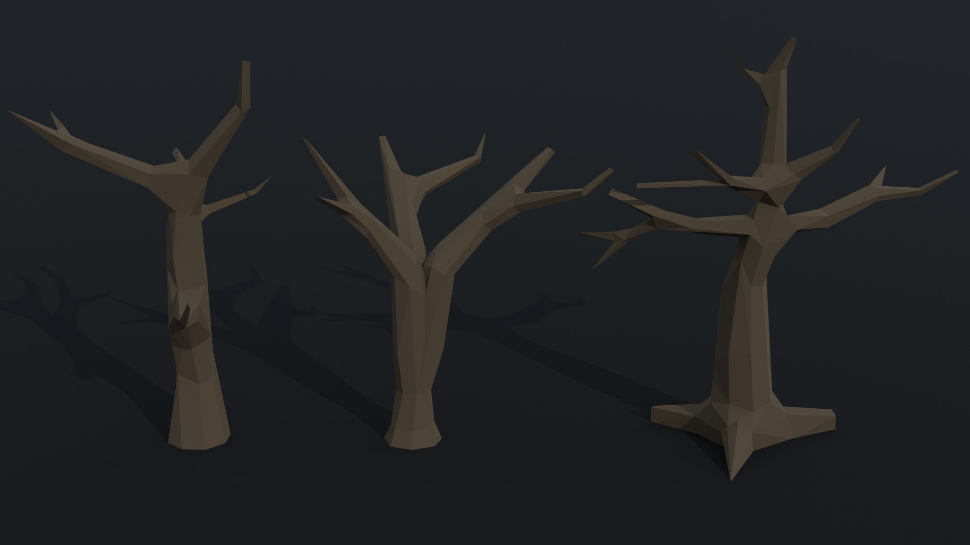 Low-poly Cartoon dead trees Polygonal Style 3D - TurboSquid 2181655