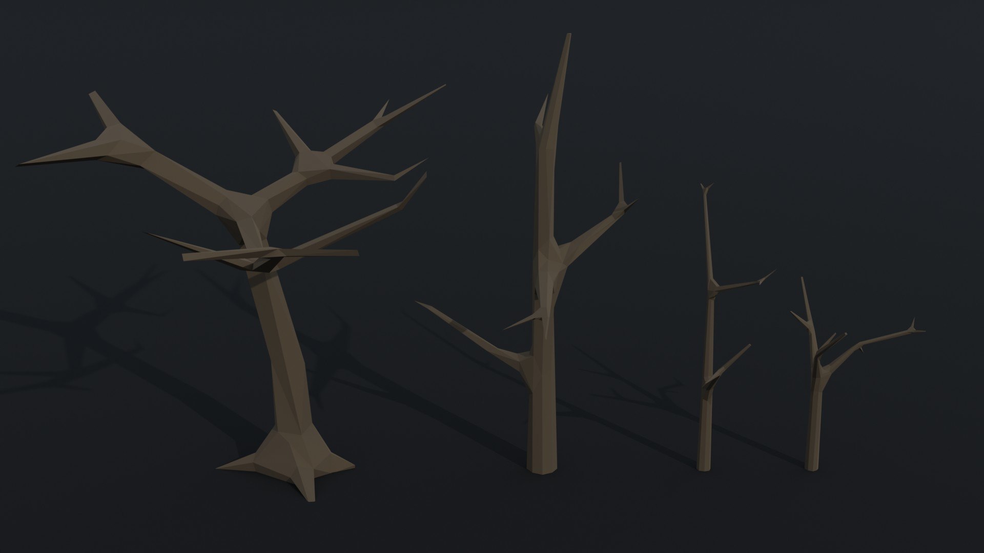 Low-poly Cartoon dead trees Polygonal Style 3D - TurboSquid 2181655