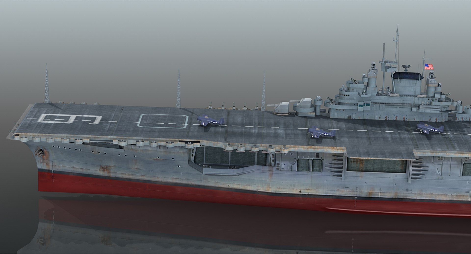 Uss Essex Cv 9 Cv Model Turbosquid 1411675