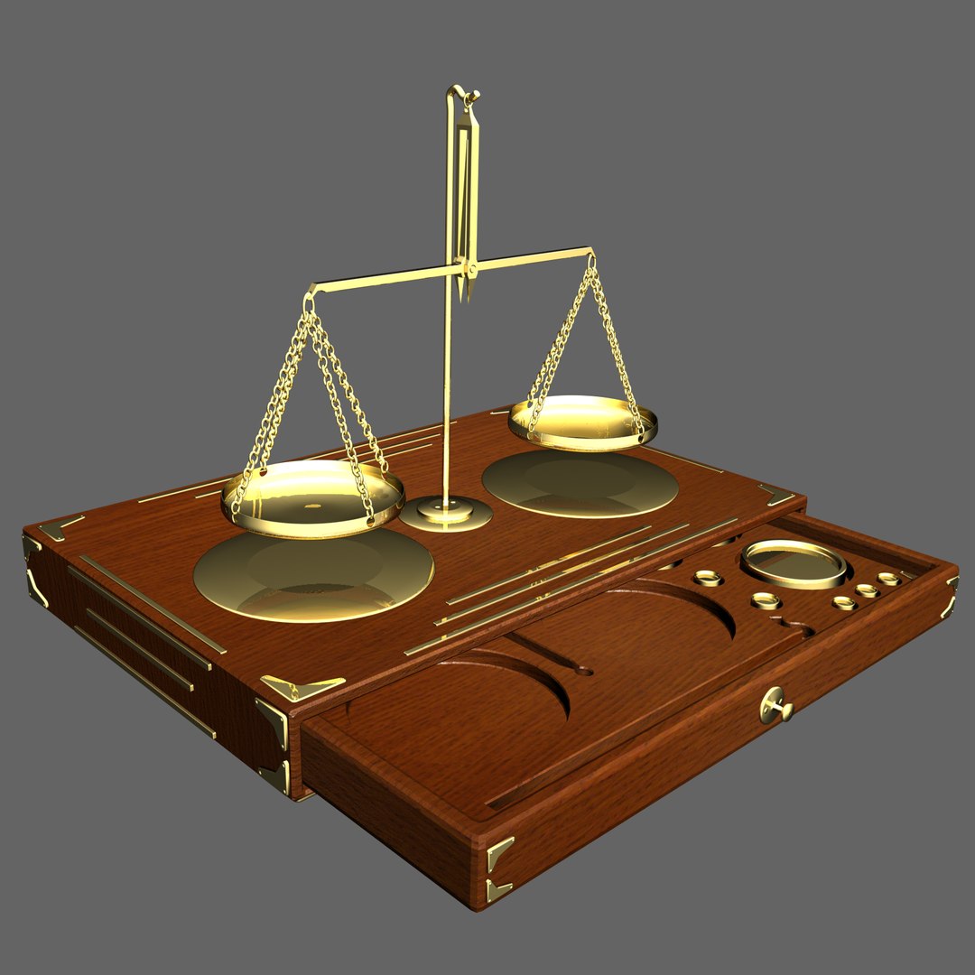 antique scales box 3d model