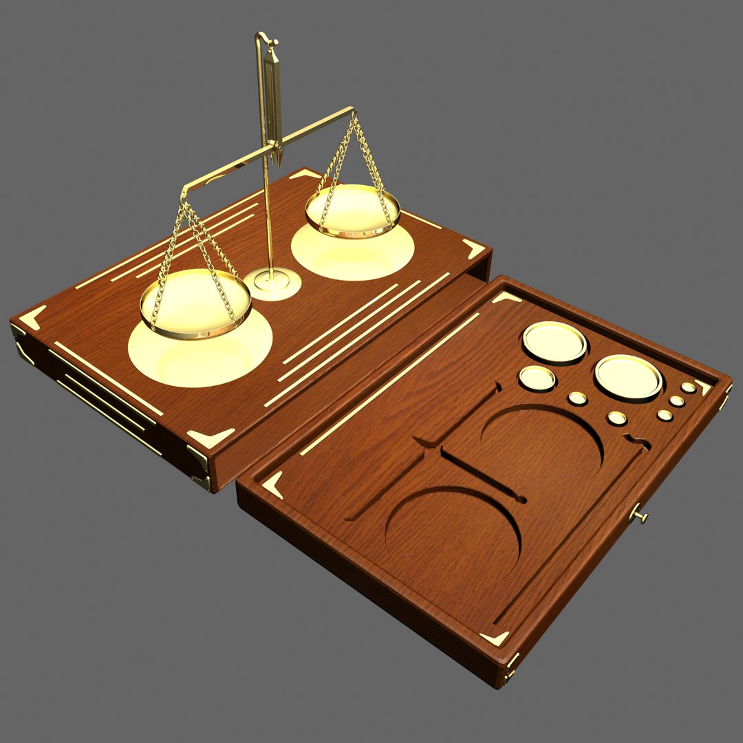 antique scales box 3d model