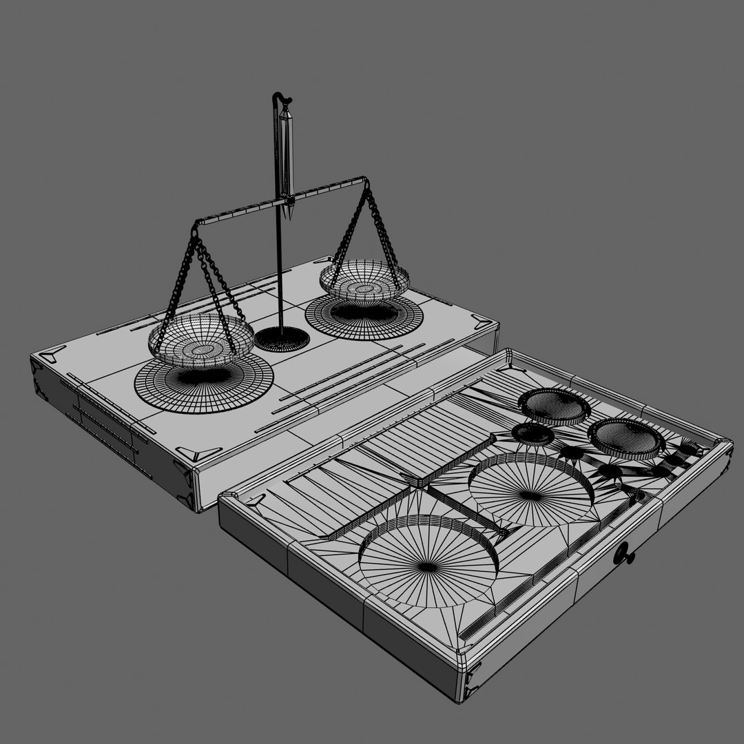 antique scales box 3d model